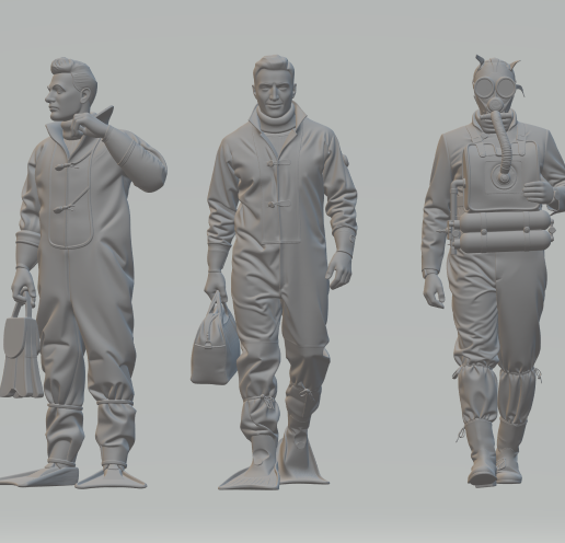 👨 divers・ STL File for 3D printing・Cults