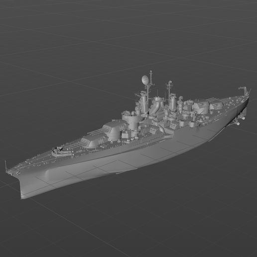 🚢 Digital model of the USS Kansas・ OBJ File for 3D printing・Cults