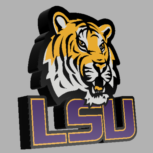 🏈 LSU Tigers Logo Lightbox・ STL File for 3D printing・Cults