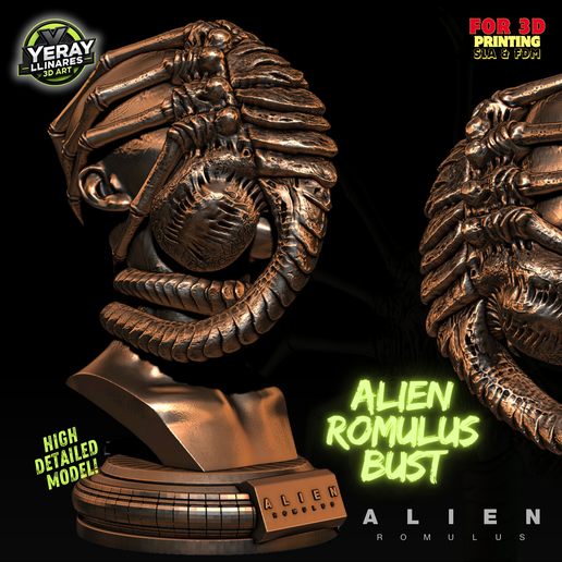 👤 Human Bust with Facehugger - Sculpture in Honor of Alien: Romulus ...