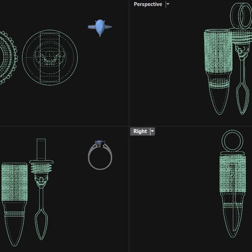 🥄 Snuff Bullet Spoon Gold 3d printable jewelry・ STL File for ・Cults