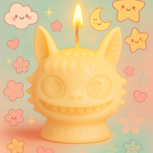 🕯️ LABUBU CANDLE HEAD・ STL File for 3D printing・Cults