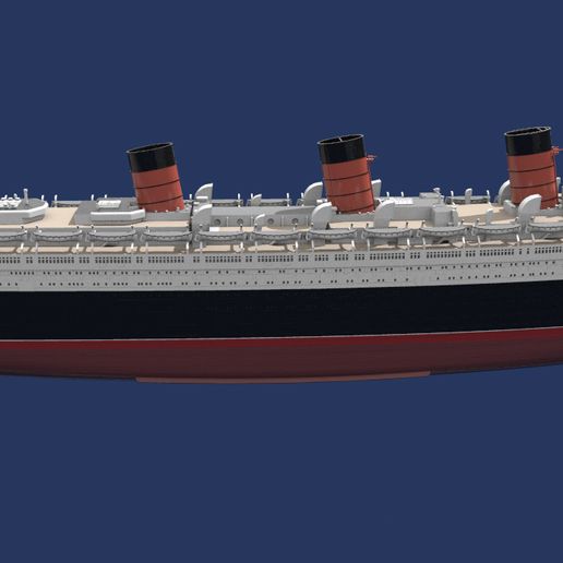 👸 RMS QUEEN MARY ocean liner 1/450 model kit・ STL File for 3D printing ...