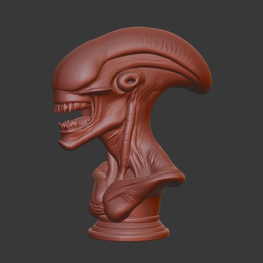 👽 Alien Head Bust 3D STL Printable - 3D Model STL 3D print model・ STL File for 3D printing・Cults
