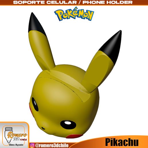 🐉 Pokemon Pikachu Cell Phone Holder / Phone Holder・ STL File for 3D ...