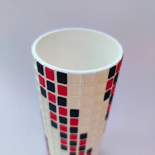🏺 Pixel pattern modern multicolor vase・ STL File for 3D printing・Cults