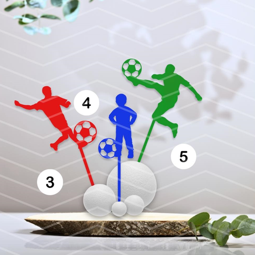 STL file Football cake topper - version 3 (red color) 🏈 ・3D print ...