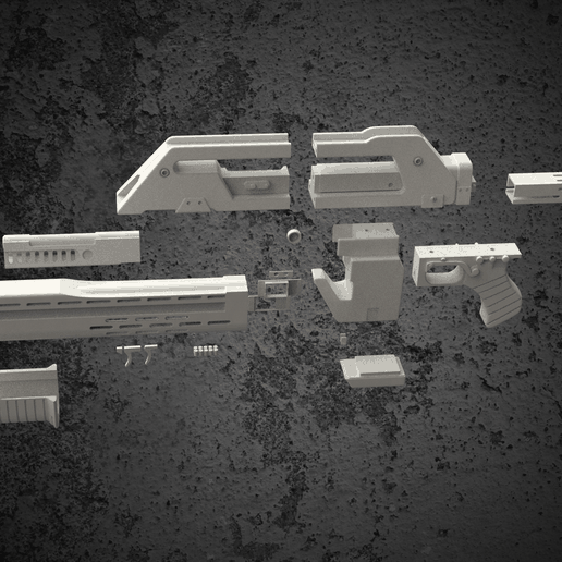 👽 Alien Pulse Rifle・ STL File for 3D printing・Cults