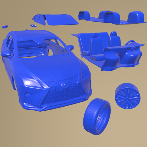 🚗 Lexus RX F-sport 2019 PRINTABLE CAR IN SEPARATE PARTS・ STL File for ...