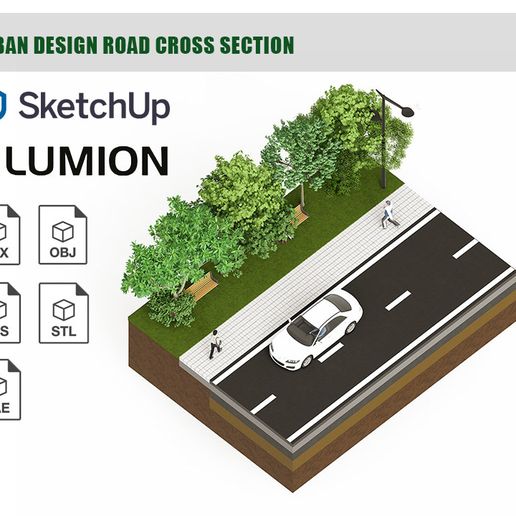 STL file Urban design road cross section (OBJ)・3D printable design to ...