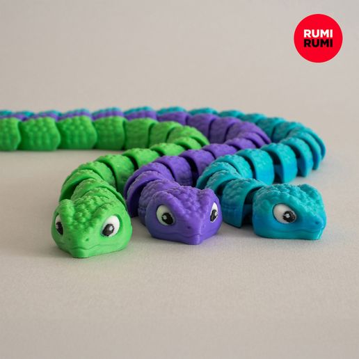 🐍 Flexi Articulated Snake・ 3D File for 3D printing・Cults