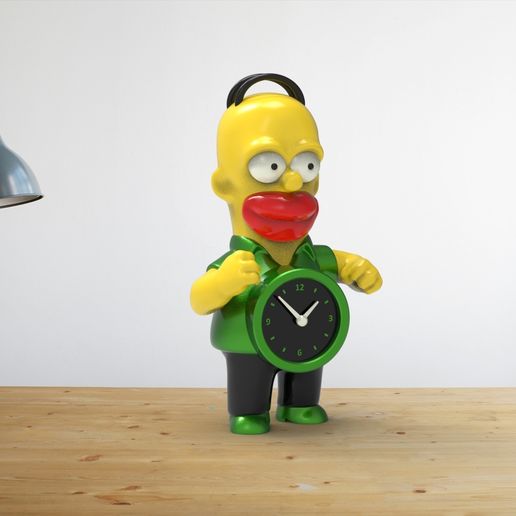🕰️ Homer Simpson Desk Clock・ 3D File for 3D printing・Cults