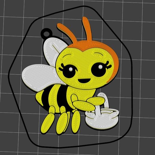 🐝 PLIM PLIM BEE KEY CHAIN・ STL File for 3D printing・Cults