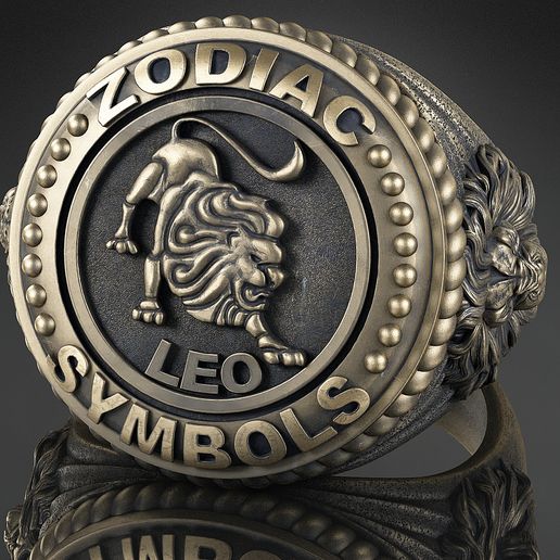 Archivo STL anillo zodiaco leo ♌ ・Design para impresora 3D para descargar・Cults