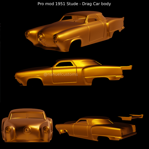 🚗 Pro mod 1951 Stude - Drag Car body・ STL File for 3D printing・Cults