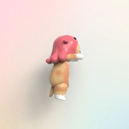 🐙 Flapjack Octopus Meow - Mofusand Hippers・ OBJ File for 3D printing・Cults