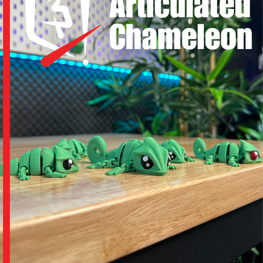 👾 Articulated Chameleon・ STL File for 3D printing・Cults