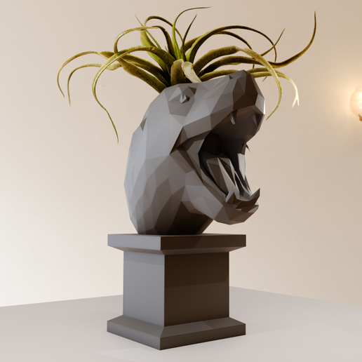 leopard head vase