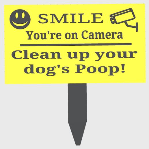 ⛏️ Pick up Dog's Poop Sign・ STL File for ・Cults