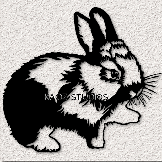 STL file bunny rabbit wall art rabbit wall decor 2d art animal 🐇 ・3D ...