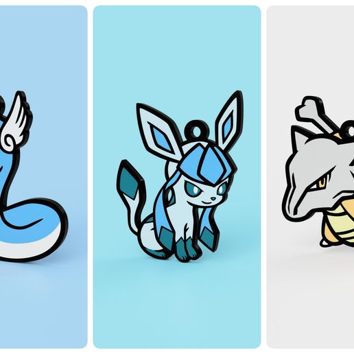 3MF file Pokemon Key Chain (Collection 8) 🐉 ・3D printable model to ...