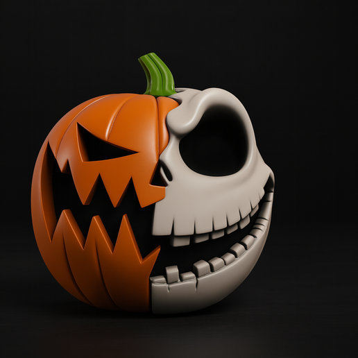 skeleton jack o lantern face