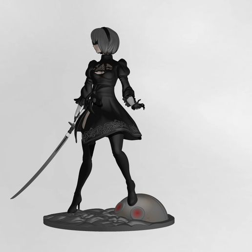 🤖 2B・Free OBJ File for ・Cults