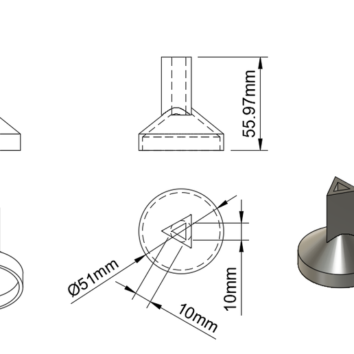 3D file Triangle funnel for clay extrusion 🔺 ・3D printable design to ...