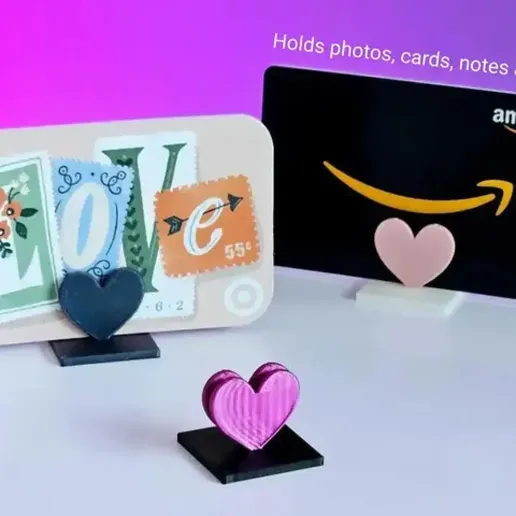 💜 Heart display stand | Holder for photos, cards, notes and more ...