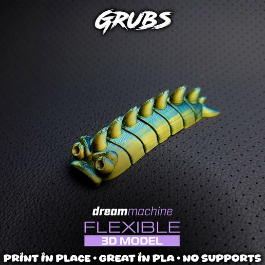 🪱 Flexi Grubs・ STL File for 3D printing・Cults