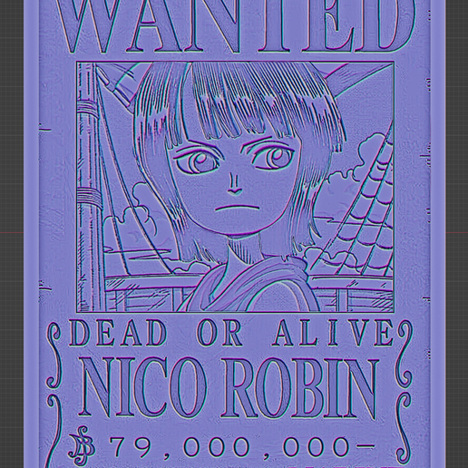 💬 Nico Robin wanted Poster - One Piece・Free STL File for 3D printing・Cults