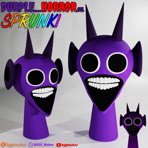 🎨 DURPLE HORROR SPRUNKI INCREDIBOX | Purple Sprunki 3D Model STL Fan ...