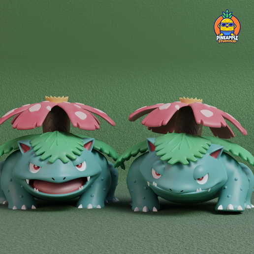 🐉 Pokemon - Venusaur with 2 poses・ STL File for 3D printing・Cults