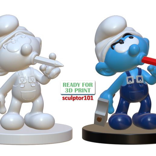 🎨 The Smurfs 3D Model - Handy Smurf fan art printable model・ 3D File ...
