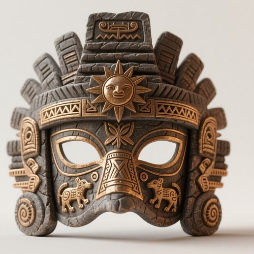 ☀️ Inca Style Carnival Mask for Ornamental Display・ STL File for 3D ...