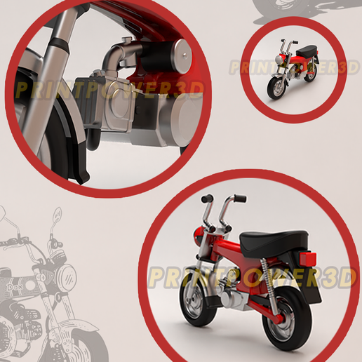 🏍️ Retro Mini bike Kit Card - Retro motorcycle・ 3D File for 3D printing ...
