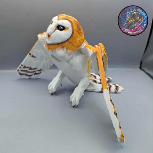🦉 flexi barn owl・ STL File for 3D printing・Cults