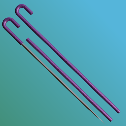 🤴 Soul King Brooks Soul sword cane Cosplay One Piece・ 3D File for ・Cults