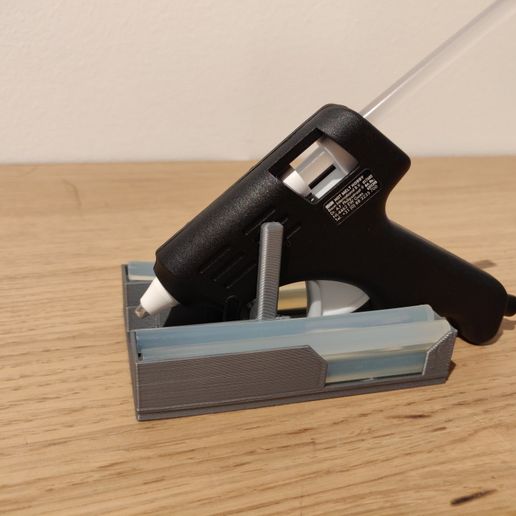 🥵 Hot Glue Gun Holder with Glue Storage・Free 3D File for ・Cults
