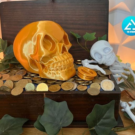 💀 skull money box・ STL File for 3D printing・Cults