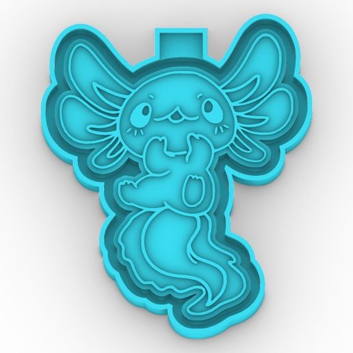 🦎 Cute axolotl - freshie mold - STL for silicone mold・ STL File for 3D ...