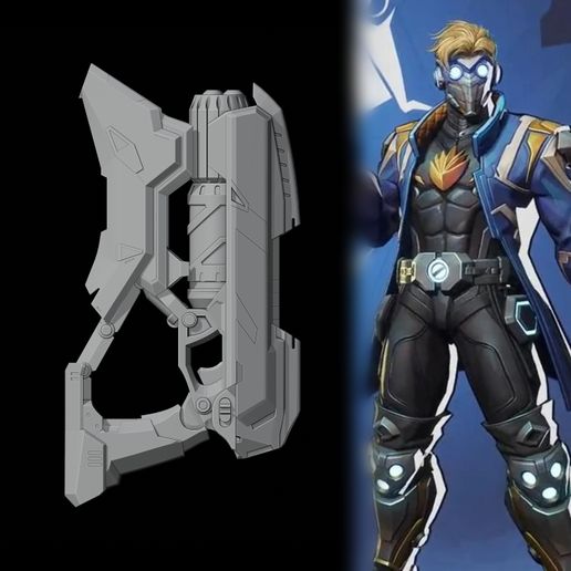 STL file Starlord - Gun - Marvel Rivals - Cosplay Prop 🔫 ・3D print ...