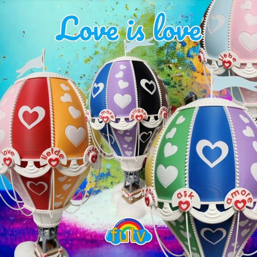 ️‍🔥 LOVE Hot Air Balloon・ 3D File for 3D printing・Cults