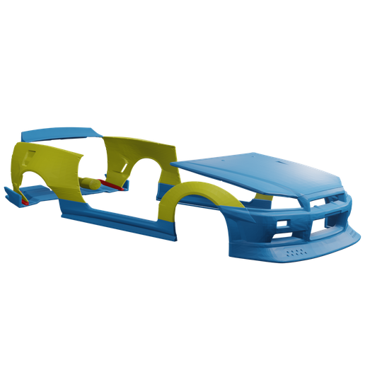 🚗 RWB KRC Nissan Skyline GTR R34 body kit・ STL File for 3D printing・Cults