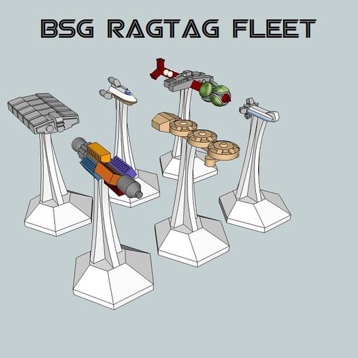 ⭐ MicroFleet Battle Star Galacticus Ships (21 pcs)・ 3D File for 3D ...