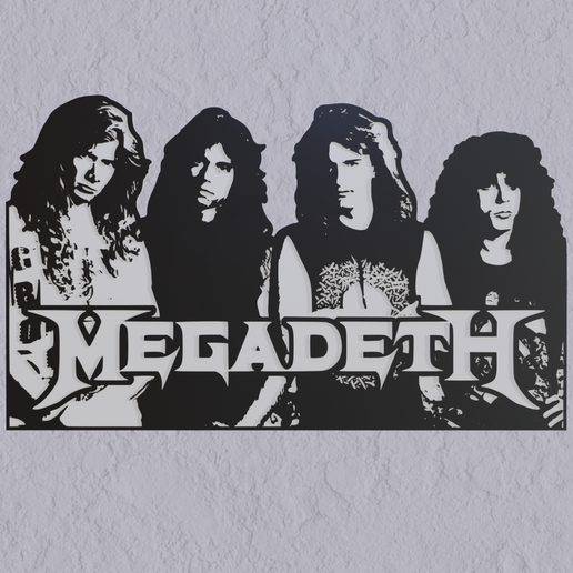 STL file MEGADETH - FLAT RELIEF 🪨 ・3D printable model to download・Cults