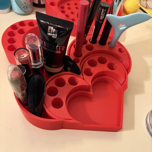 💜 Valentine's Heart - Make Up Box・Free STL File for 3D printing・Cults