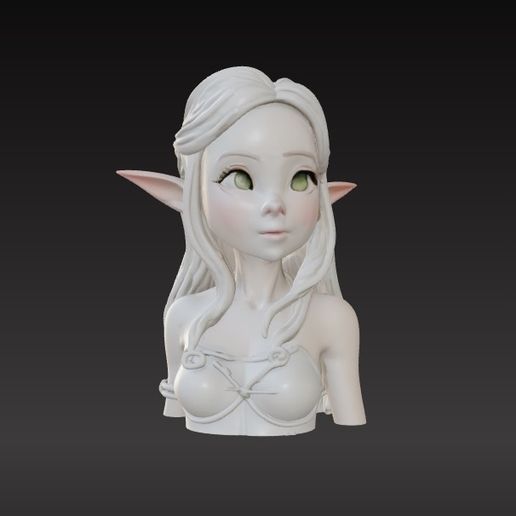 🧝 elf woman bust・ STL File for 3D printing・Cults