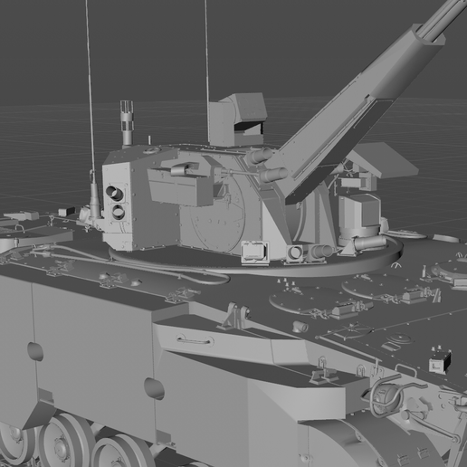 🔫 Russian 2S38 Derivatsiya-PVO self-propelled anti-aircraft gun 3D ...