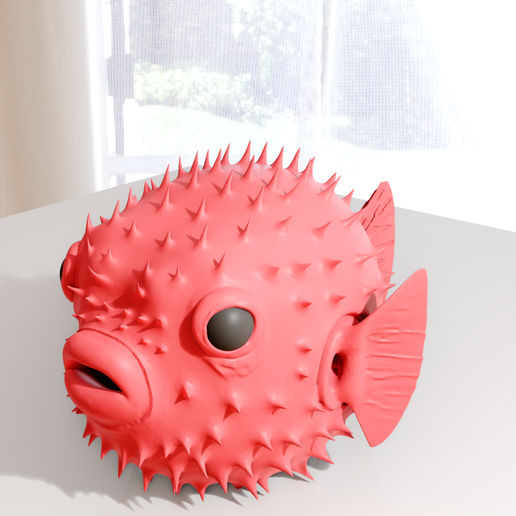 STL file puffer fish mouth open stl 🐠 ・Model to download and 3D print・Cults